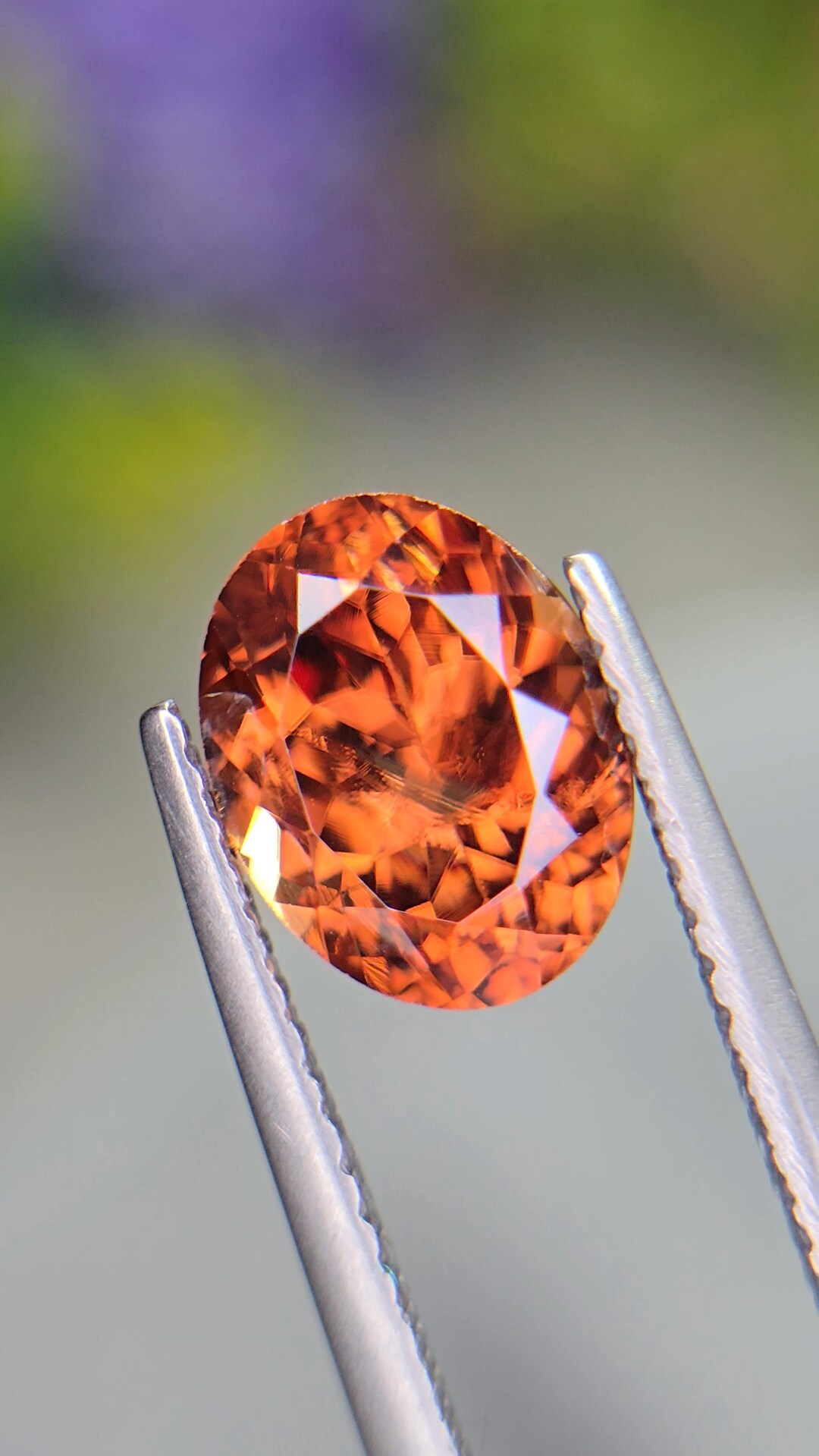 Natural Imperial Orange Zircon 9x7 Mm Oval Cut Faceted Loose Gemstone ...