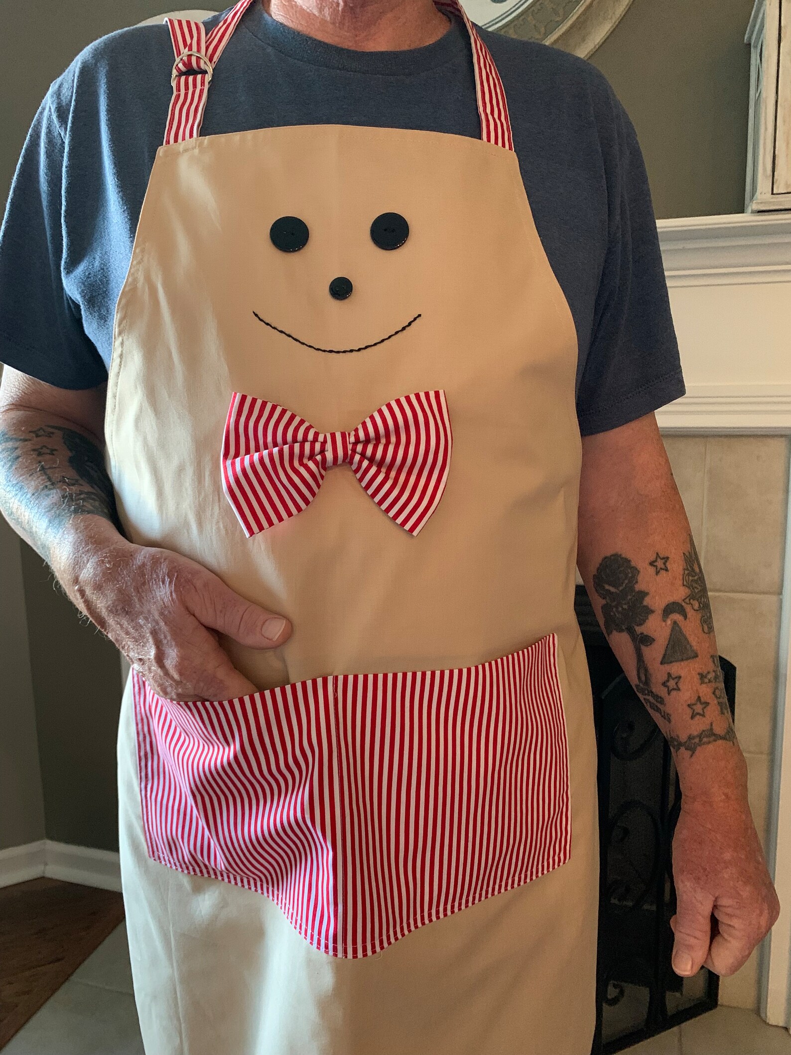 Unisex Gingerbread Christmas Holiday Baking Adult Cotton Full BBQ Apron ...