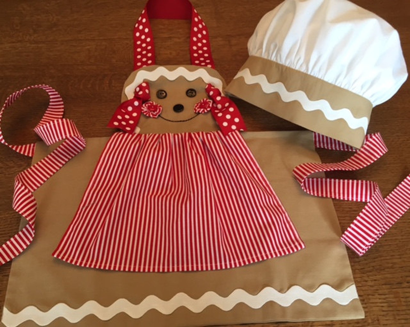 Girls Christmas Holiday Full Gingerbread Apron Size 2 12 - Etsy