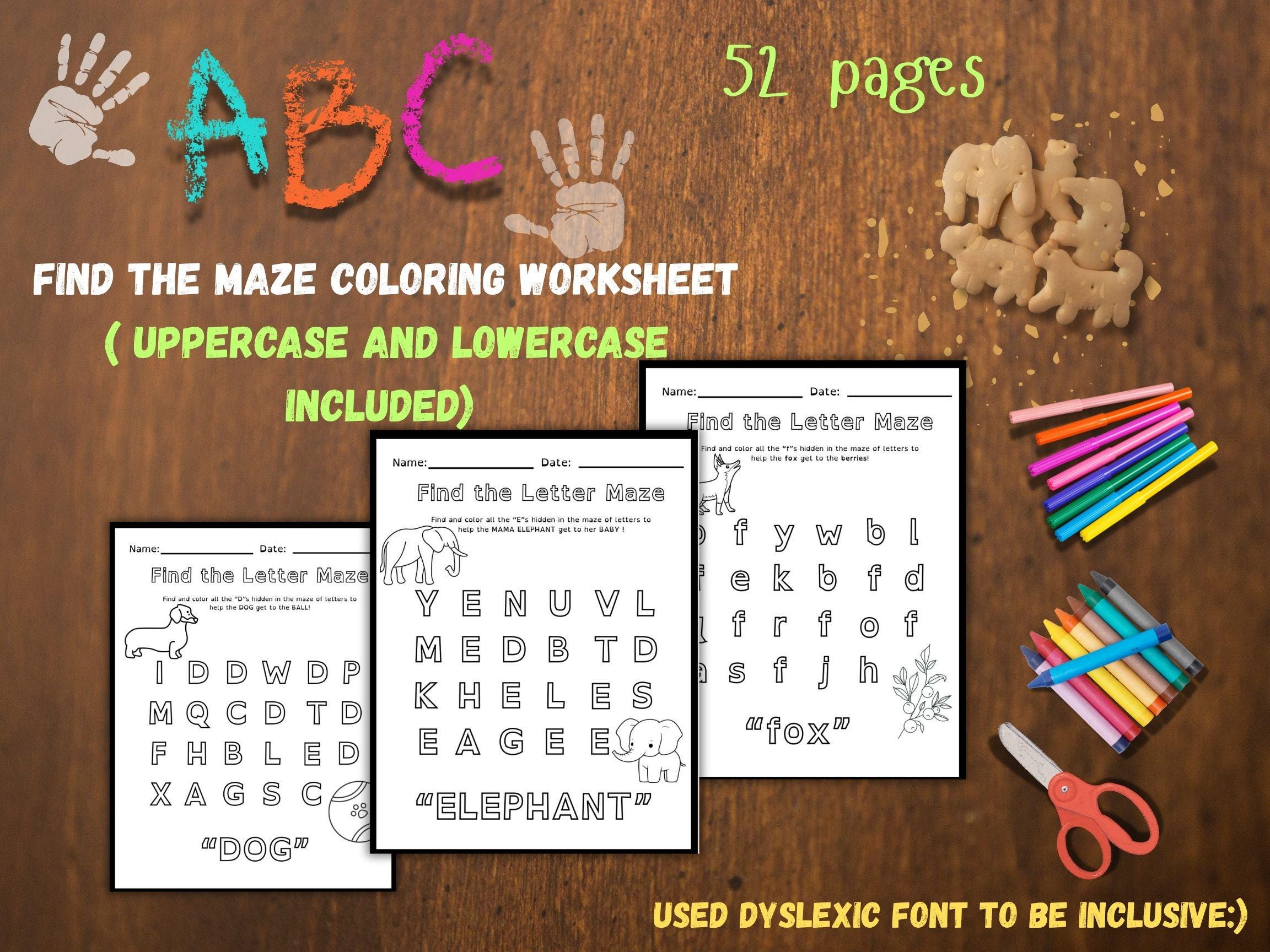 Alphabet Coloring Maze Worksheet - Etsy