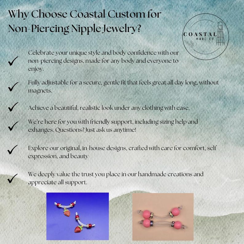Pair of Faux Nipple Piercings With Cherry Charms | Fake Nipple Rings ...