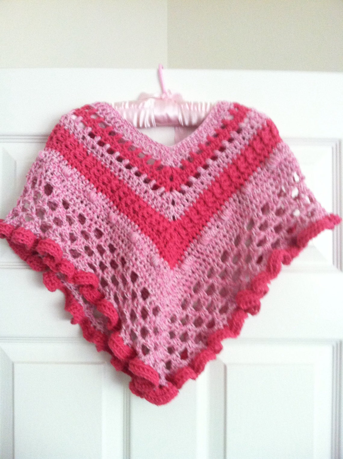 Pink a Boo Girls Poncho and Hat CROCHET PATTERN INSTANT - Etsy