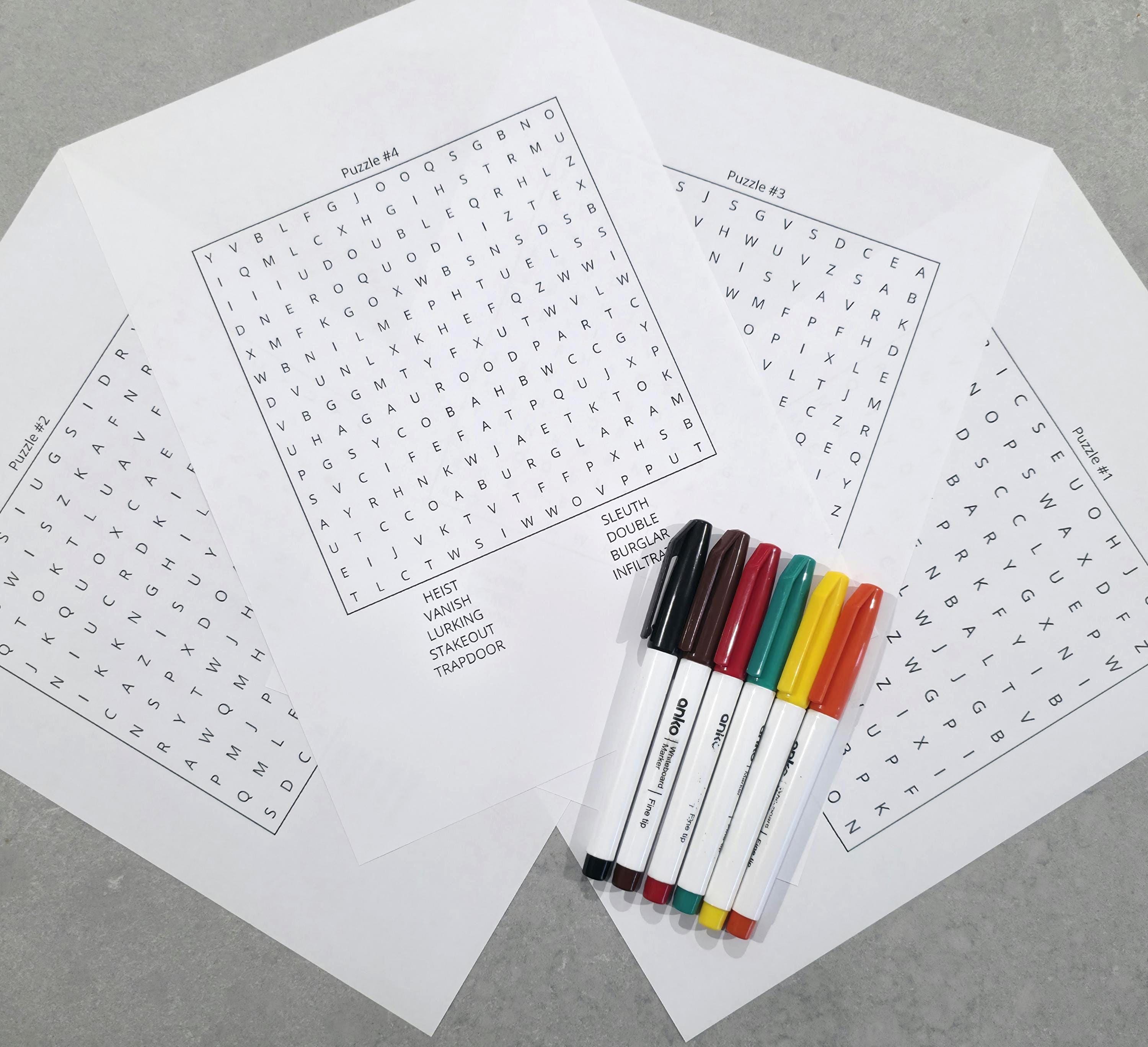 55 Kids Word Search Puzzles: Printable Activity Pages Digital Download ...