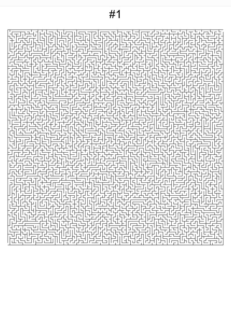 50 Printable Mazes: Easy to Extreme Puzzles With Solutions (PDF ...