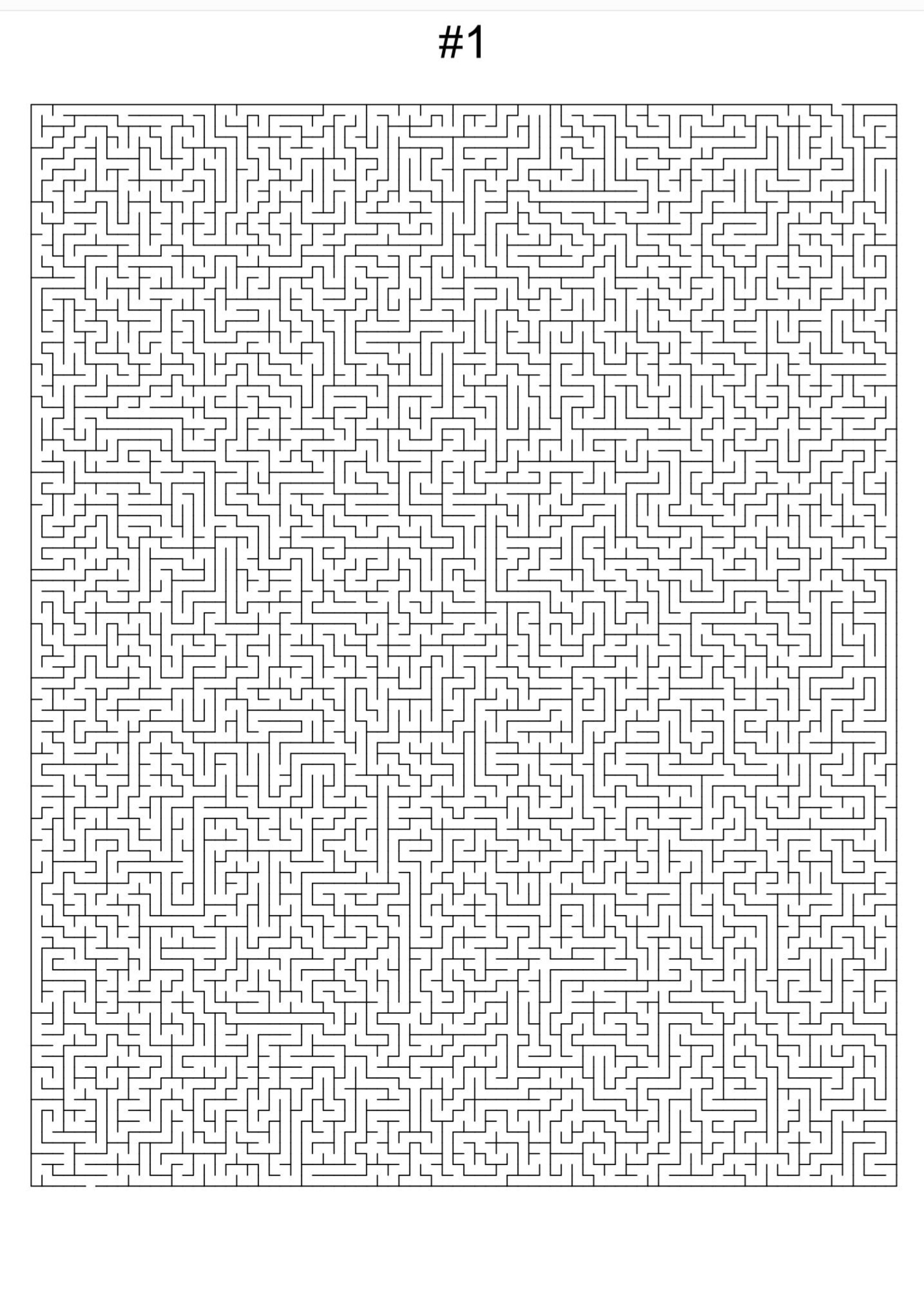 50 Printable Mazes: Easy to Extreme Puzzles With Solutions (PDF ...