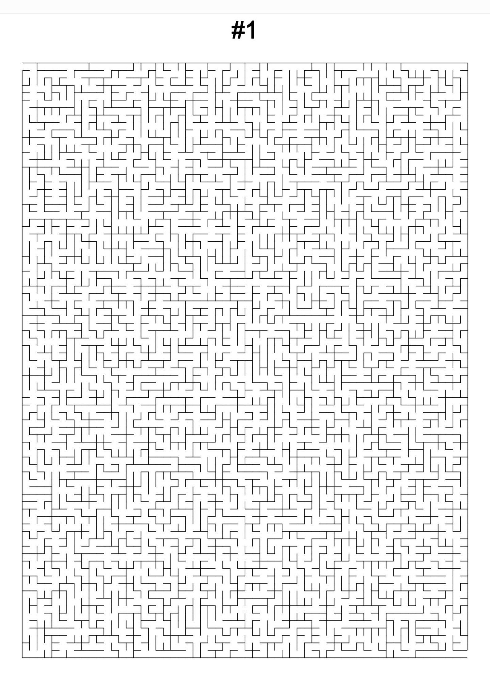 50 Printable Mazes: Easy to Extreme Puzzles With Solutions (PDF ...