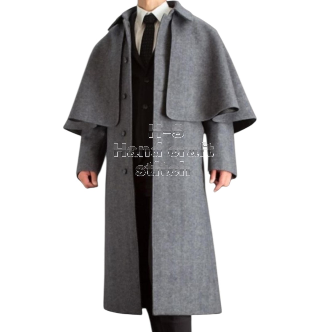 Gary Wool Inverness Cape Coat, Victorian Sherlock Holmes Cloak - Etsy