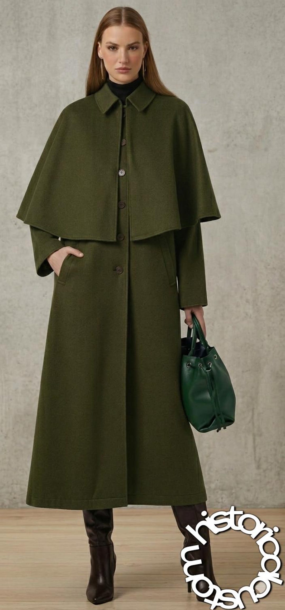 Victorian Women Inverness Cape Coat Gothic Long Edwardian Overcoat ...