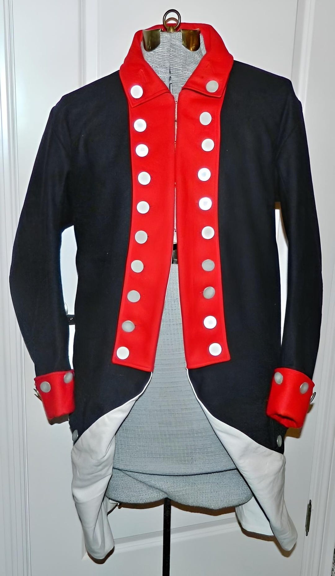 Coat for Men Blue Wool Colonial Coat Revolutionary War Uniform 18th ...