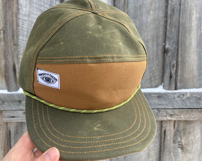 Handmade 6 Panel Hat, Triangle Front Baseball Cap, Waxed Canvas Camp ...