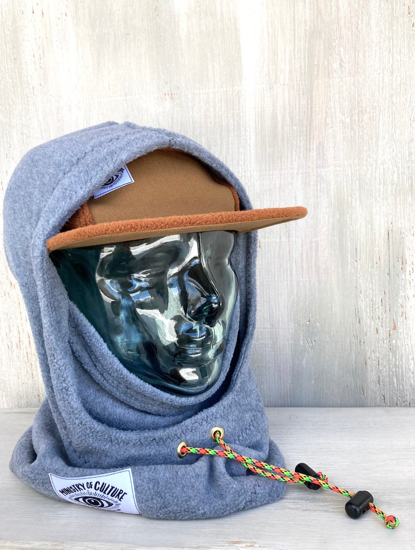 Handmade Fleece Hoodie With Face Mask and Drawstring Cord | Etsy