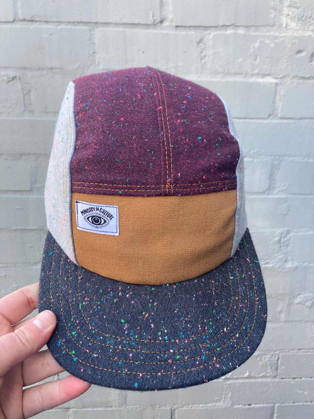 Handmade 5 Panel Camp Hat, Baseball Cap, Moldable Brim Five Panel Hat ...