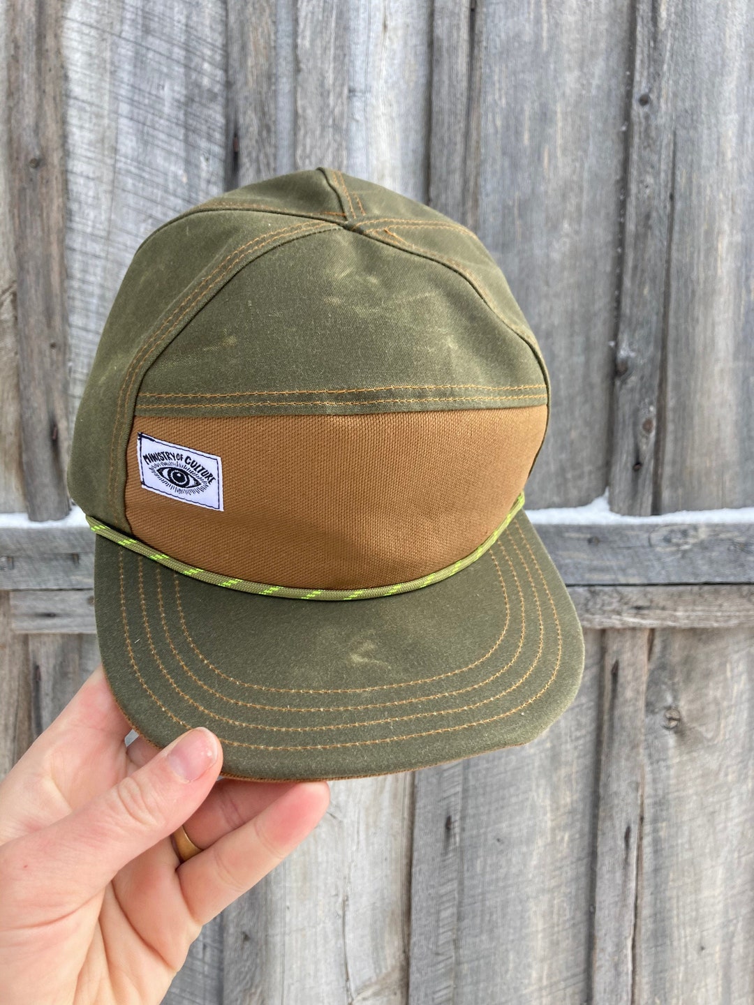 Handmade 6 Panel Hat, Triangle Front Baseball Cap, Waxed Canvas Camp ...