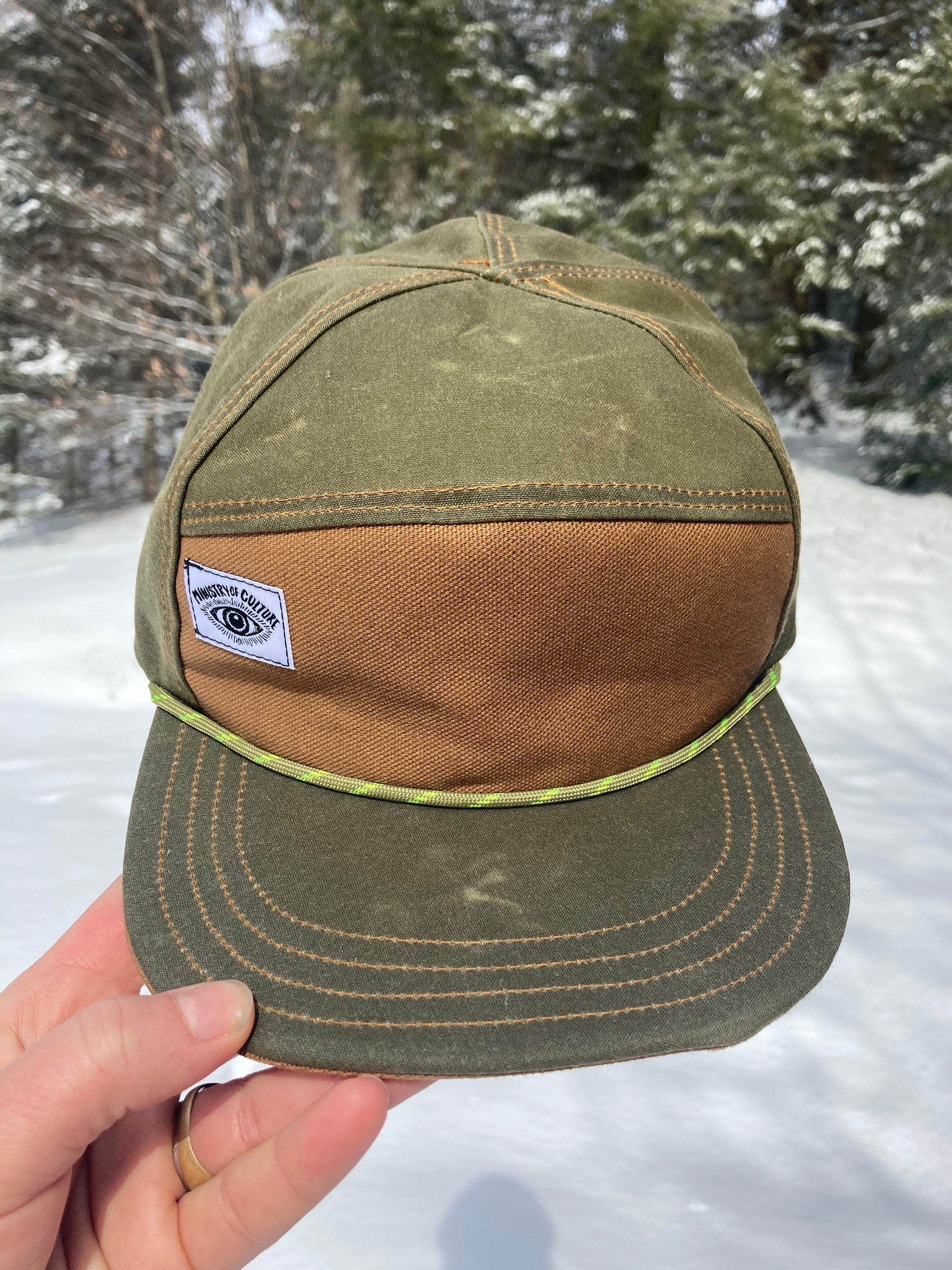 Handmade 6 Panel Hat Triangle Front Baseball Cap Waxed | Etsy