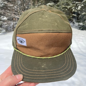 Handmade 6 Panel Hat, Triangle Front Baseball Cap, Waxed Canvas Camp ...