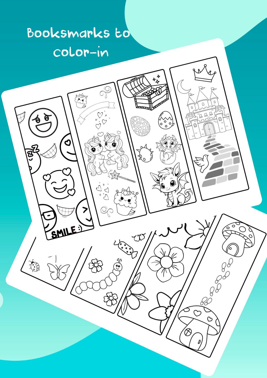 Printable Bookmark to Color in for Kids - Etsy
