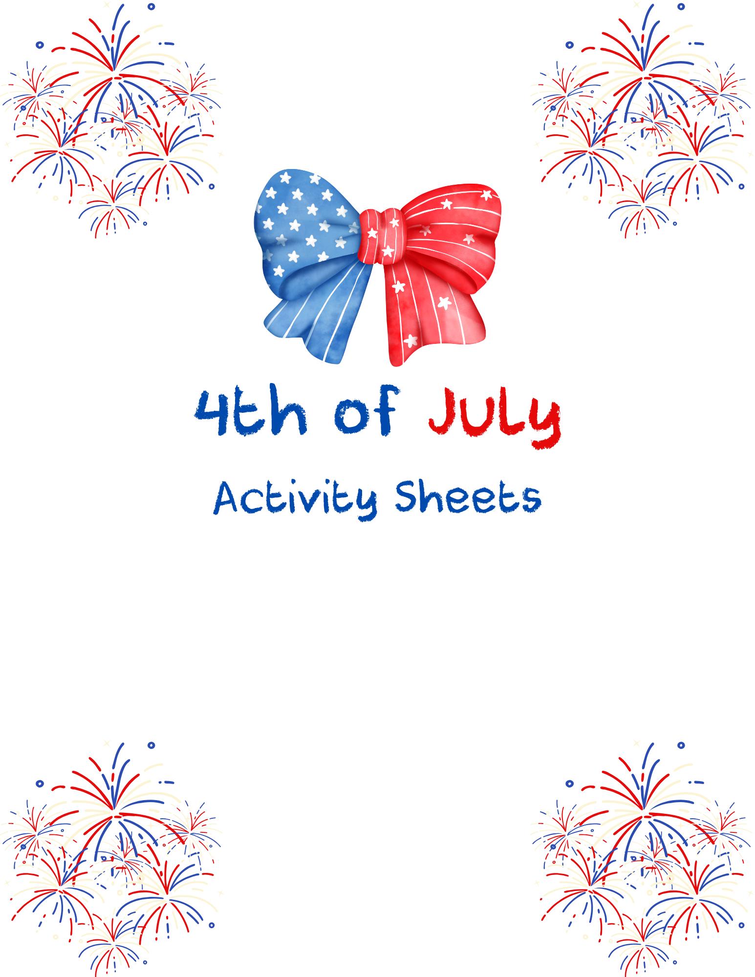 Independence Day Printable Activity Pack – 4th of July Games, Coloring ...