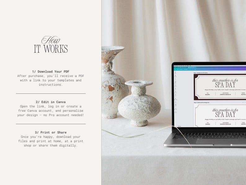 Editable Gift Voucher, Coupon Ticket Template, Printable Gift ...