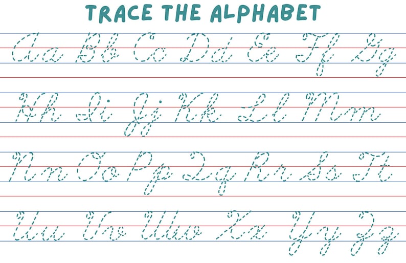 Cursive Alphabet Tracing Worksheets: Handwriting Practice for Kids ...