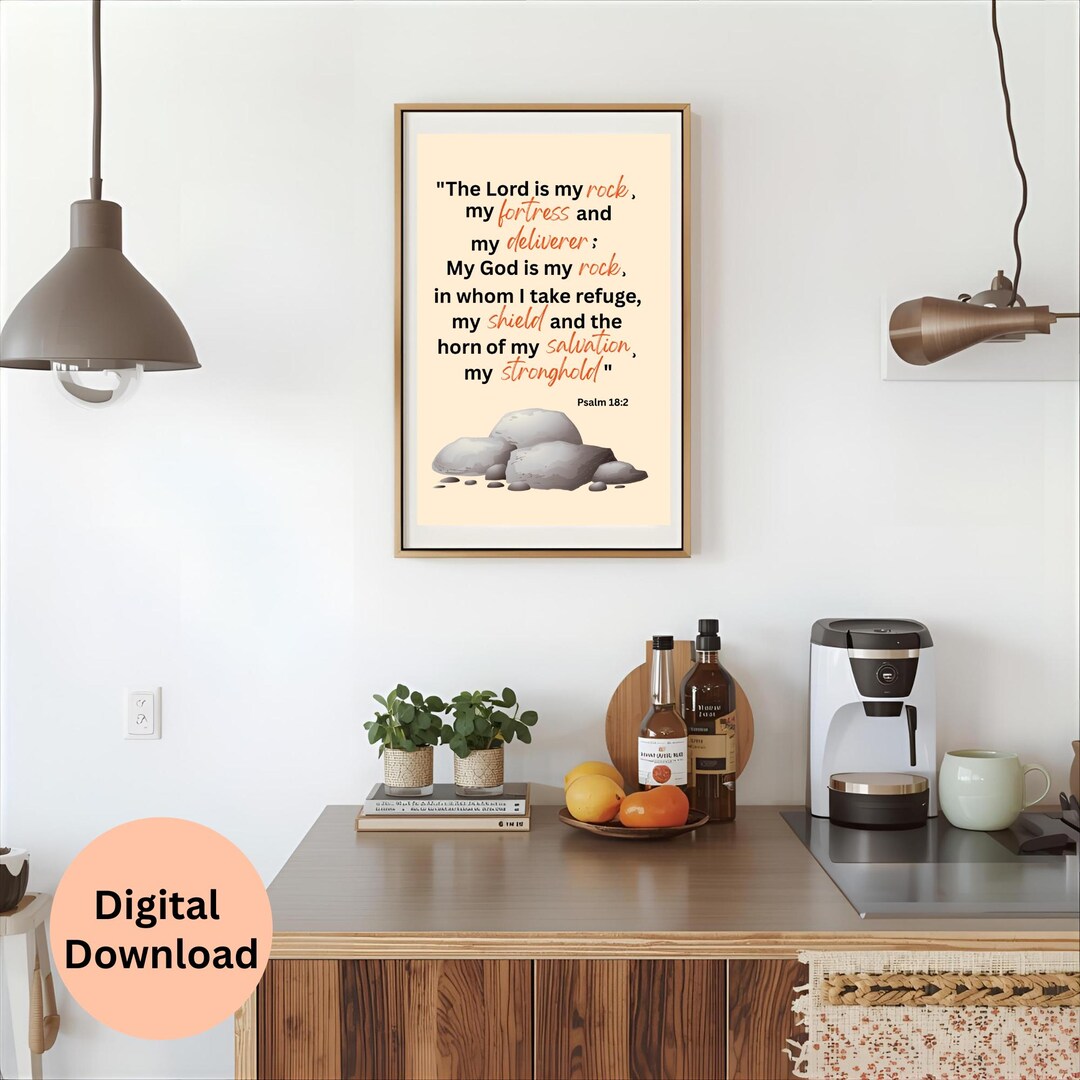 Psalm 18:2 Bible Verse Poster, Inspirational Printable Scripture ...