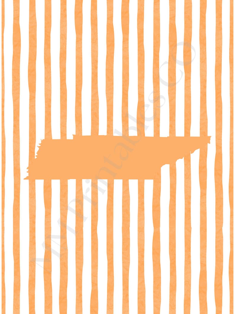 Tennessee Vols Wall Art Bundle | Minimalist Orange Striped State Print ...