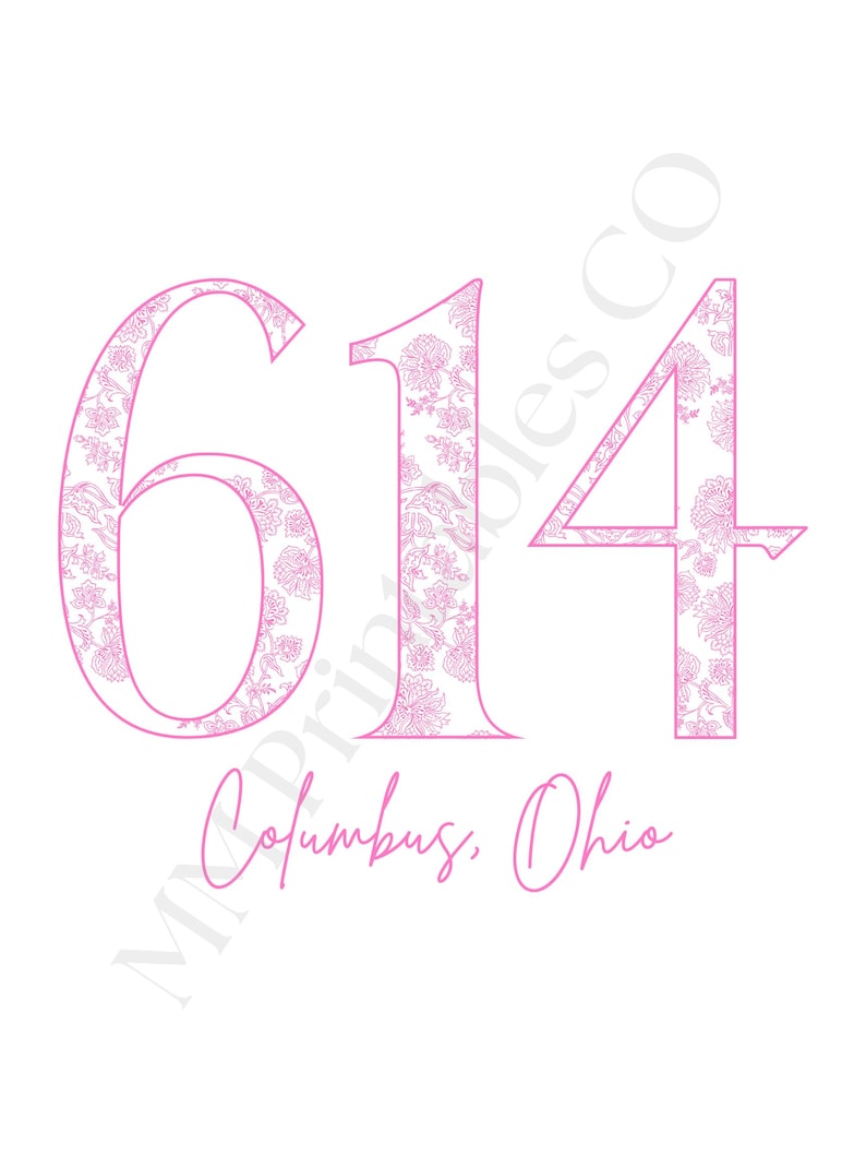 Pink Ohio State Buckeyes Wall Art Bundle | Columbus Ohio 614 Area Code ...