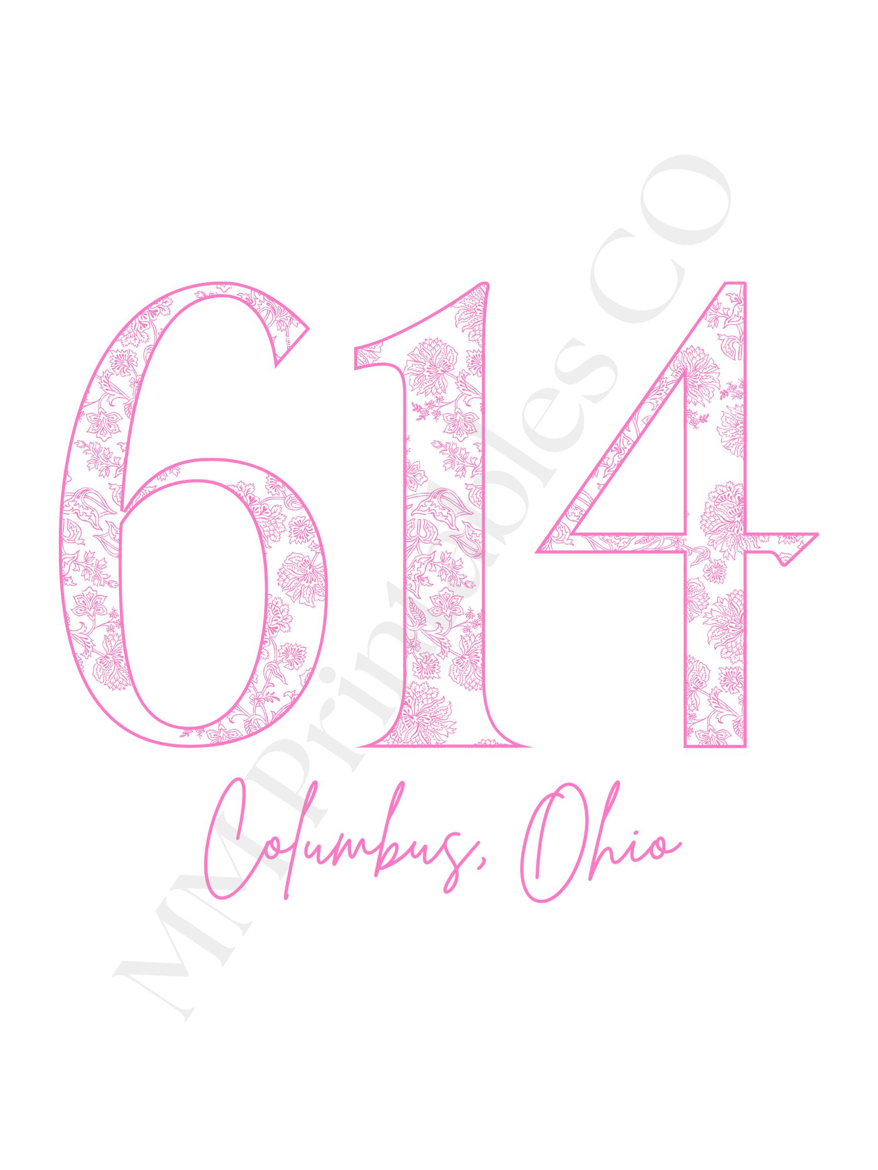Pink Ohio State Buckeyes Wall Art Bundle | Columbus Ohio 614 Area Code ...