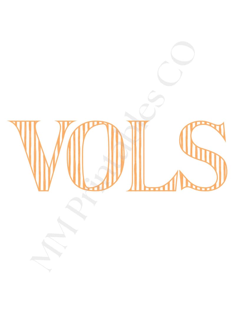 Tennessee Vols Wall Art Bundle | Minimalist Orange Striped State Print ...