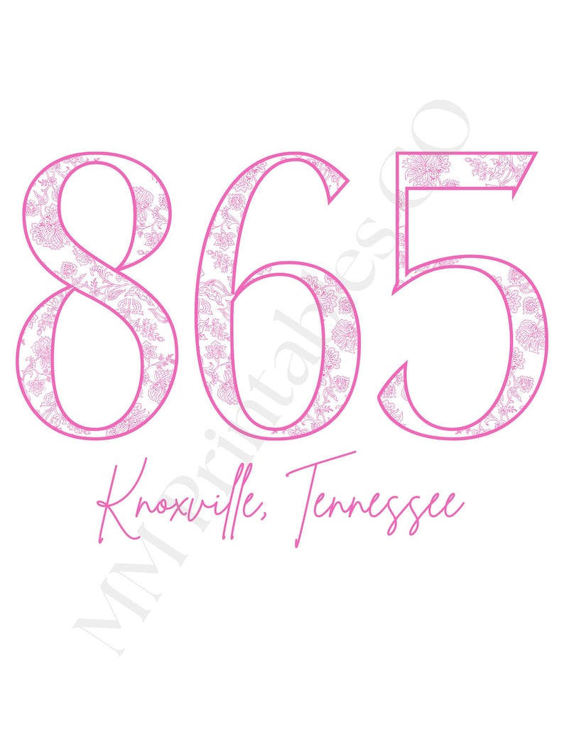 Pink Knoxville Digital Wall Art Bundle | 865 Prints, Tennessee Vols ...