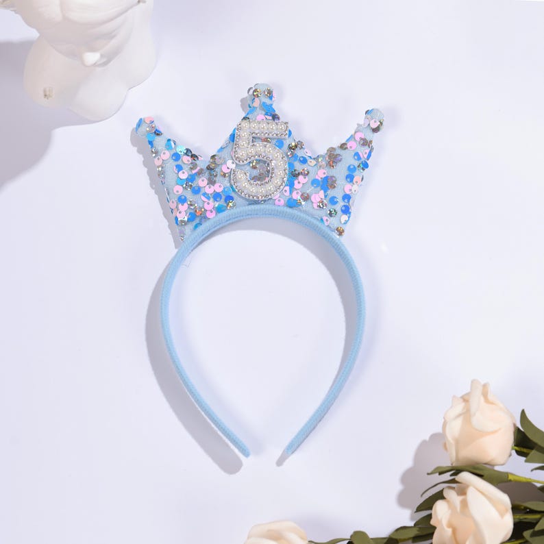 Custom Princess Birthday Crown Headband, Sparkly Tiara Alice Band for ...