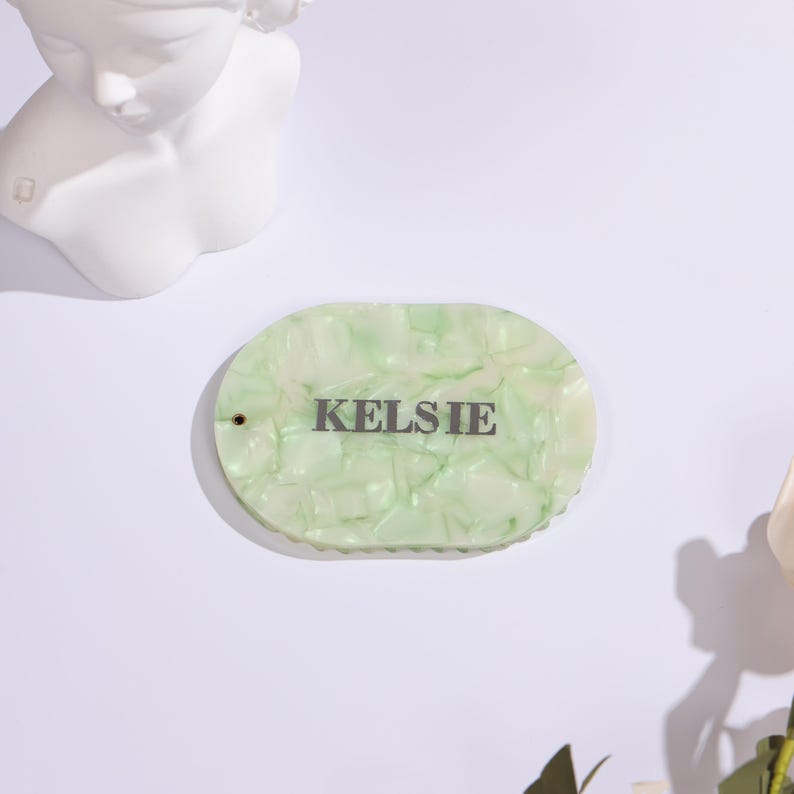 Personalized Name Mirror Comb Set, Initial Acetate Hand Mirror and Comb ...