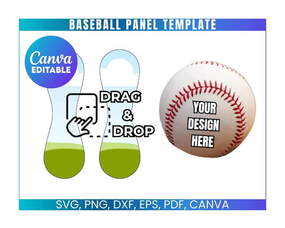 Baseball Panel Template Svg, Blank Baseball Panel Template, Custom ...