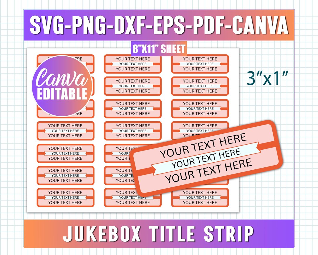 Editable Retro Jukebox Labels, Fully Edit in Canva, for Home Diner Bar ...