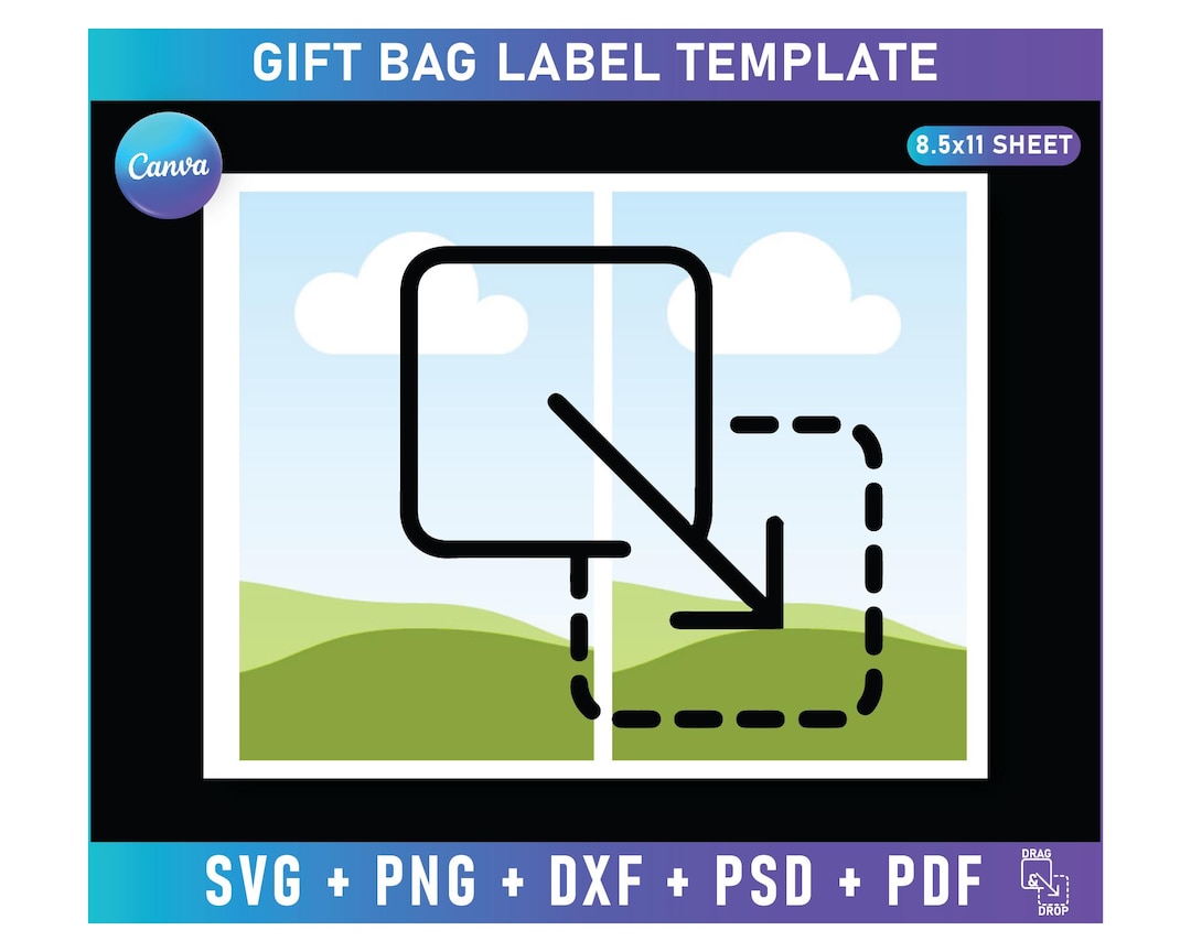 Gift Bag Label Template SVG – Birthday Party Favor Bag, Editable Canva ...
