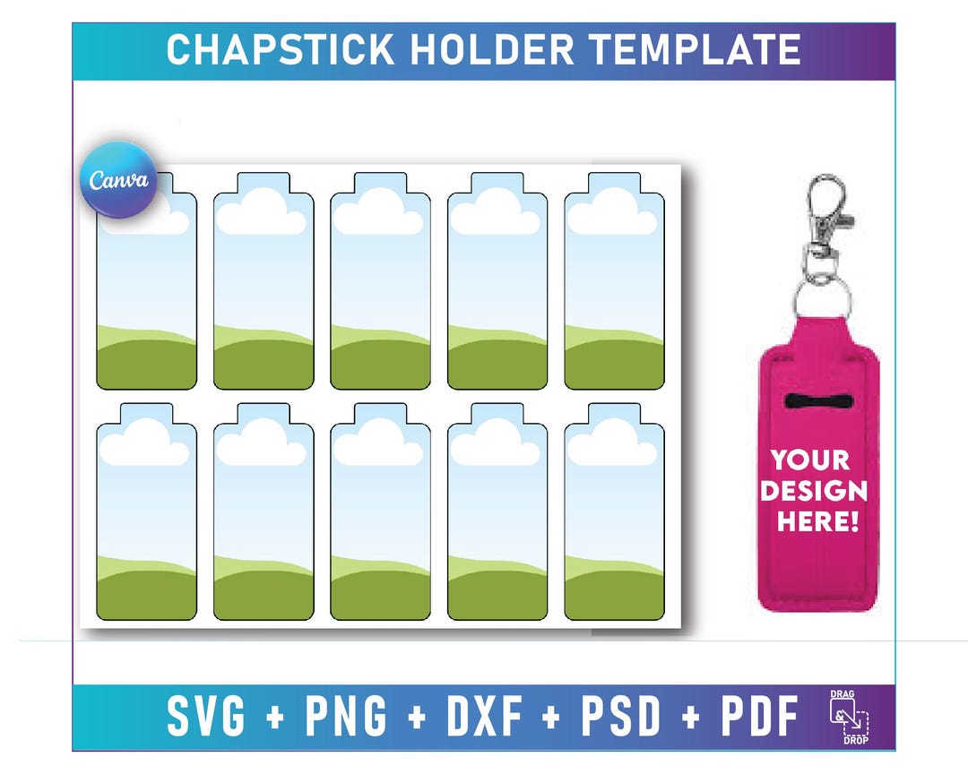 Chapstick Holder Template Svg, Lipstick Holder Template, Canva ...
