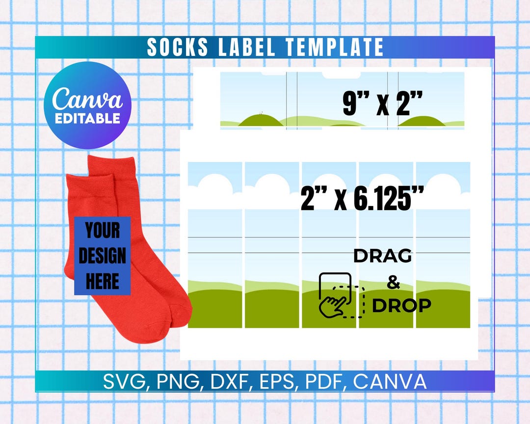 Socks Label Template, Sock Wrapper Template, Socks Blank Label, Wedding ...