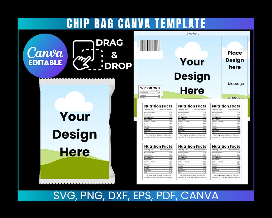 Custom Potato Chip Bag, Chip Bag Template, Chip Bag Label, Chip Bag ...