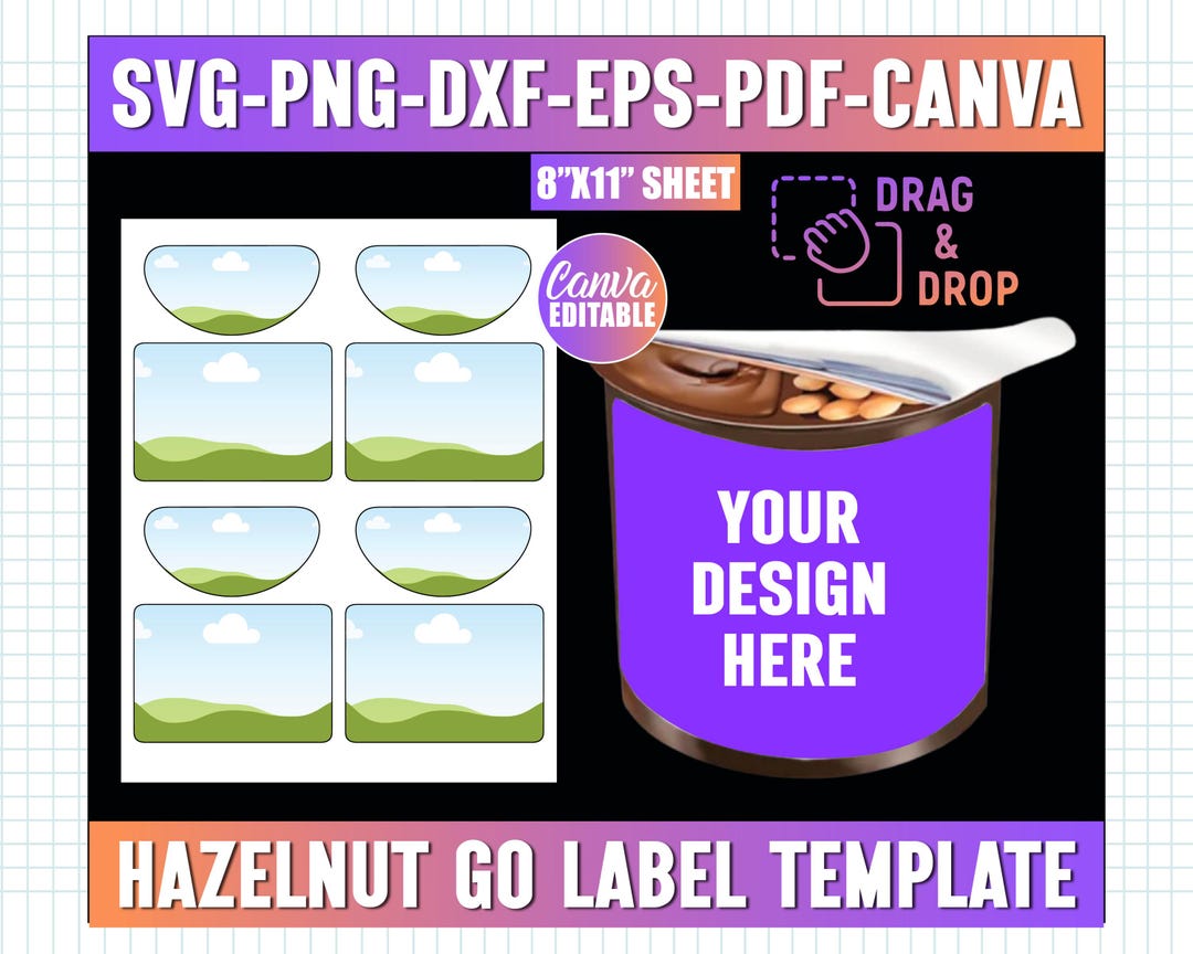 Hazelnut Treat Label Template, Hazelnut Treat Template Canva, Editable ...