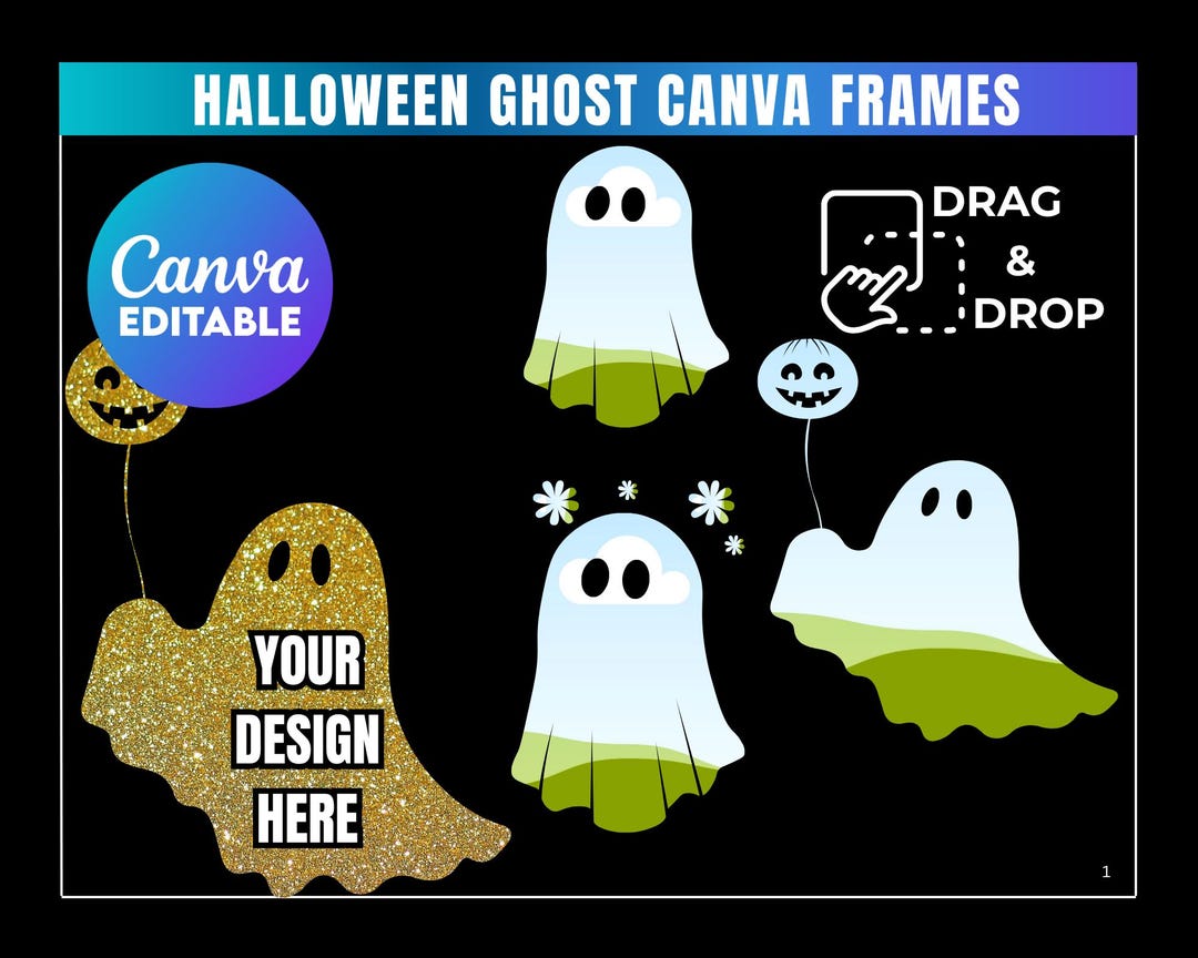 Ghost Canva Template, Cute Halloween Design, Funny Spooky Character ...