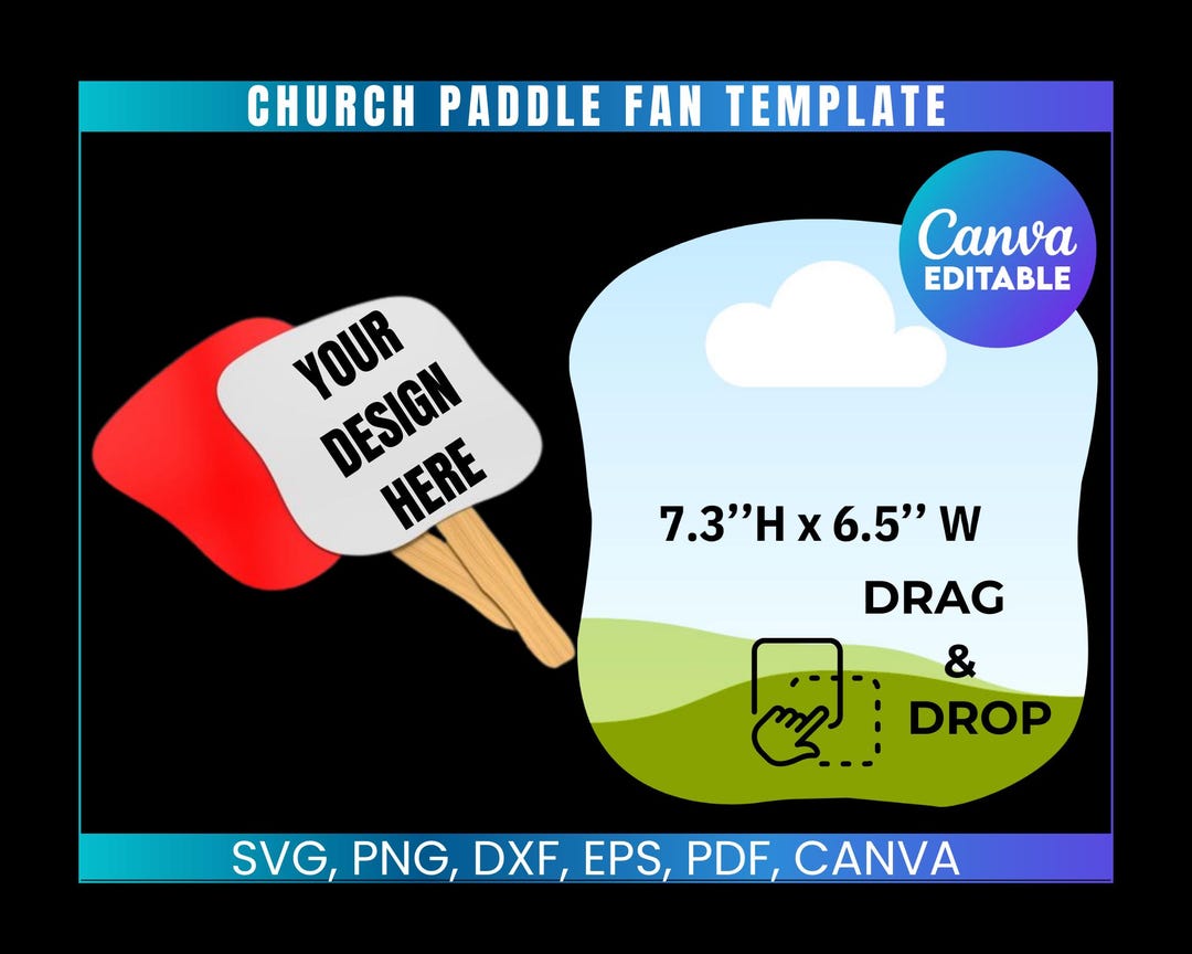 Church Fan Template, Paddle Fan Template, Custom Paddle Fan, Blank Fan ...