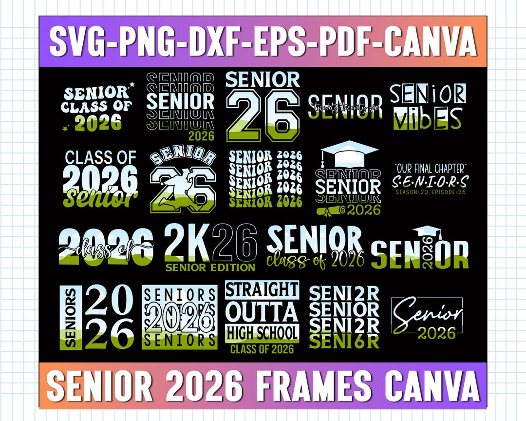 20 Senior 2026 Canva Frame Template, Graduate Canva Frames, Graduation ...