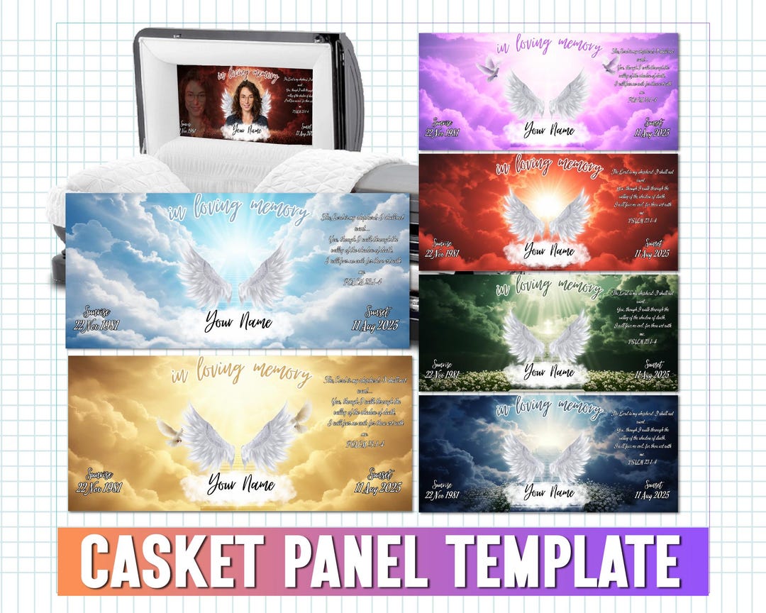 12 Editable Casket Panel Template, Editable Casket Panel Designs, Green ...