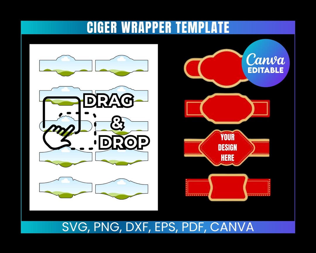 Cigar Label Template Bundle, Cigar Wrap Template, Cigar Sticker ...