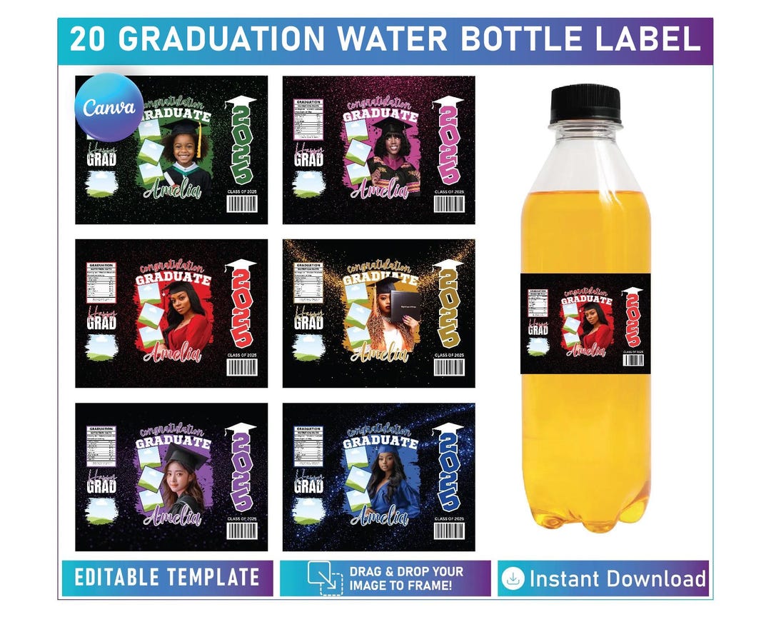 2025 Water Bottle Label, Graduation Party 2025, Graduates 2025 ...