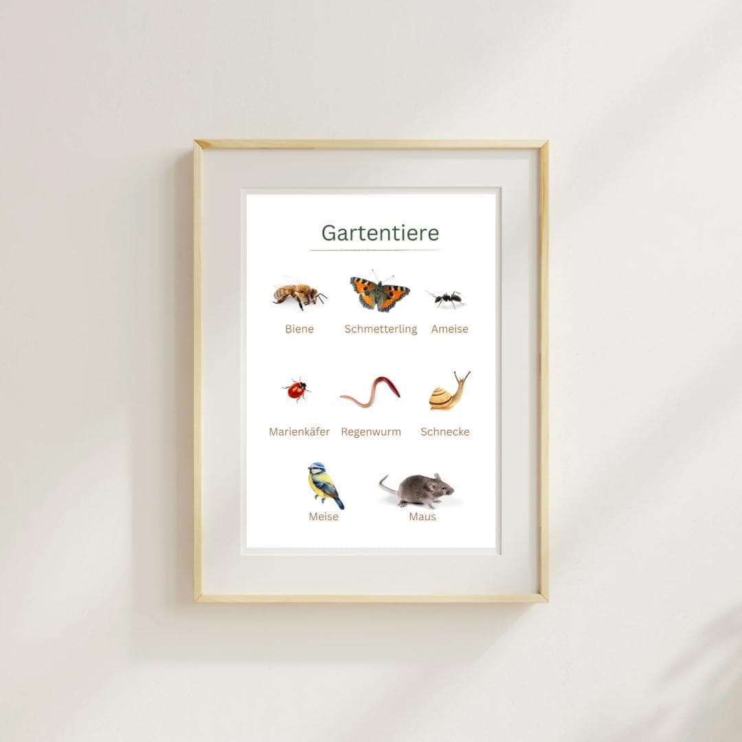 Garden Animals Poster for Children | Montessori-inspired | Nursery ...