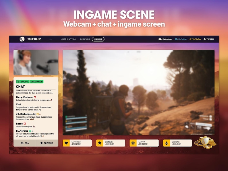 Arc Raiders Twitch Overlay Pack Just Chatting Stream Package OBS Studio ...