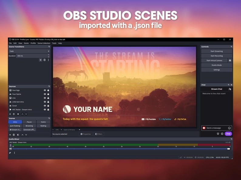 Arc Raiders Twitch Overlay Pack Just Chatting Stream Package OBS Studio ...