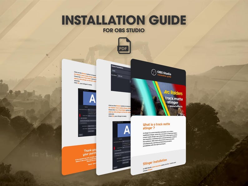 Arc Raiders Track Matte Stinger Transition for OBS & Streamlabs – Smooth Scene Change – Webm ...