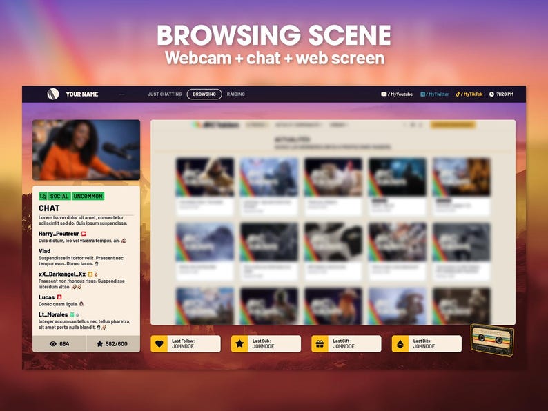 Arc Raiders Twitch Overlay Pack Just Chatting Stream Package OBS Studio ...