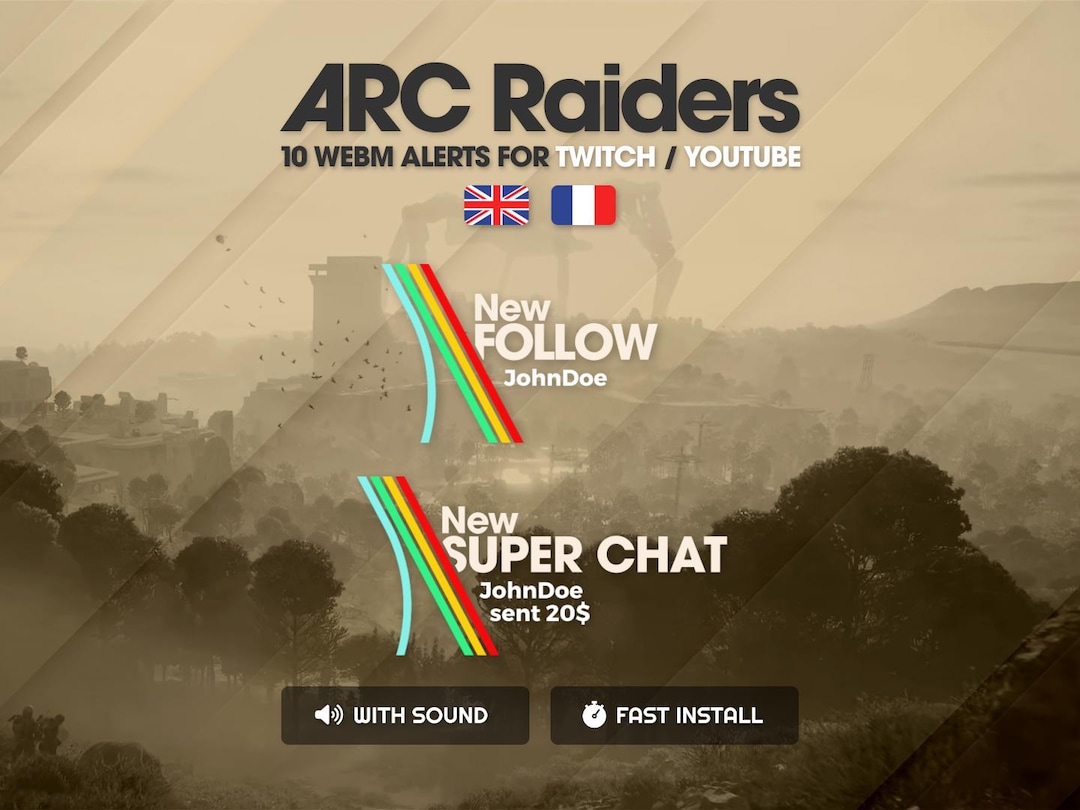 ARC Raiders Stream Alerts – 10 Animated Twitch & Youtube Alerts (.webm ...